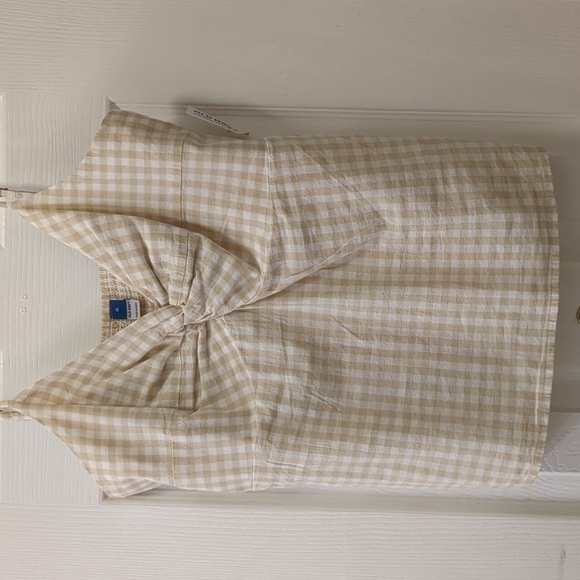 Old Navy | Tops | Nwt Nbw Tan And White Checkered Tank Top | Poshmark